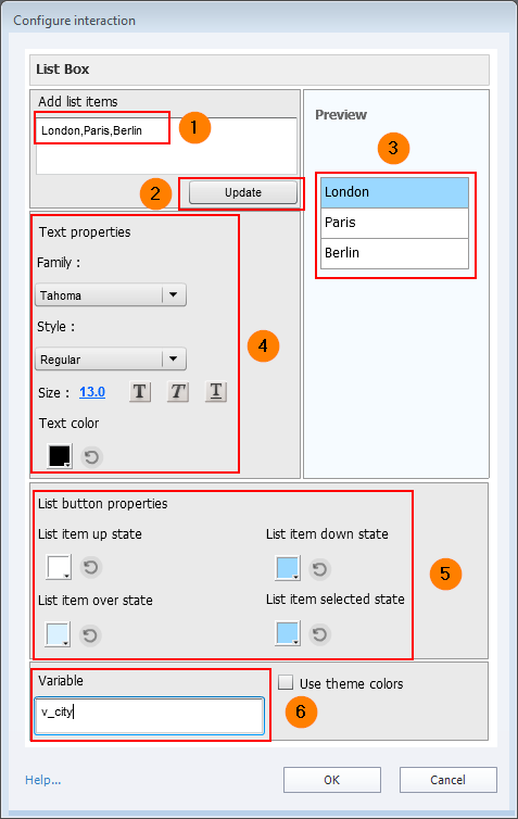 Set the properties of widgets with Adobe Captivate Classic